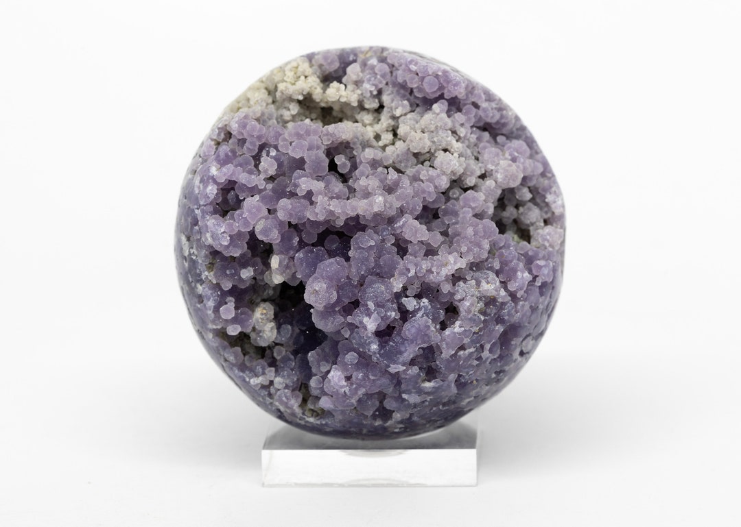 Purple Grape Agate Sphere | Botryoidal Purple Chalcedony Crystal Geode ...