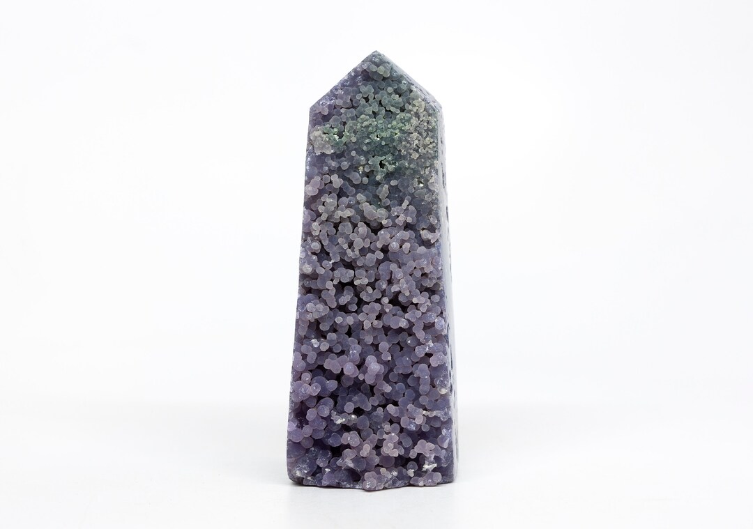Purple and Green Grape Agate Tower | Partially Polished, Partially Raw ...