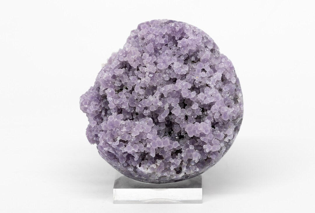 Purple Grape Agate Sphere | Botryoidal Purple Chalcedony Crystal Geode ...
