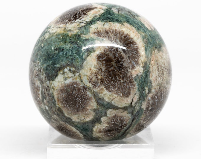 Green Sakura Jasper Sphere | Green Cherry Blossom Agate Ball | Green ...