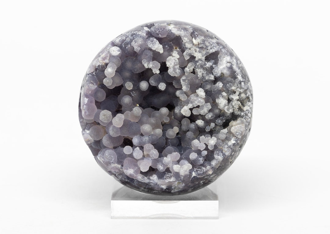 Purple Grape Agate Sphere Botryoidal Purple Chalcedony Crystal Geode ...