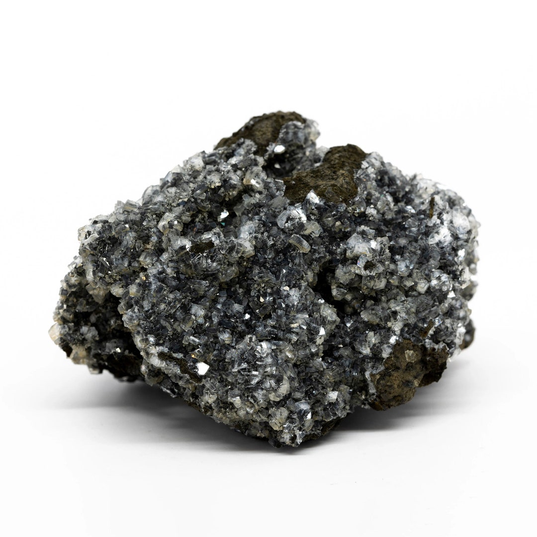 RARE Druzy Stellerite on Black Matrix Crystal Cluster | Raw Natural ...