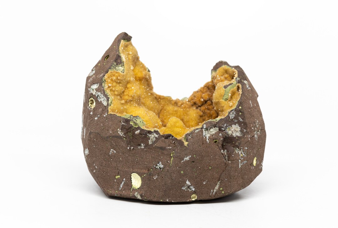 RARE Yellow Druzy Heulandite Geode | Natural Raw Yellow Heulandite ...