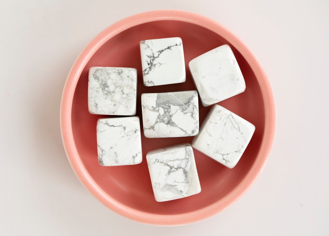 Howlite Tumbled Cube | Howlite Cubes - Etsy