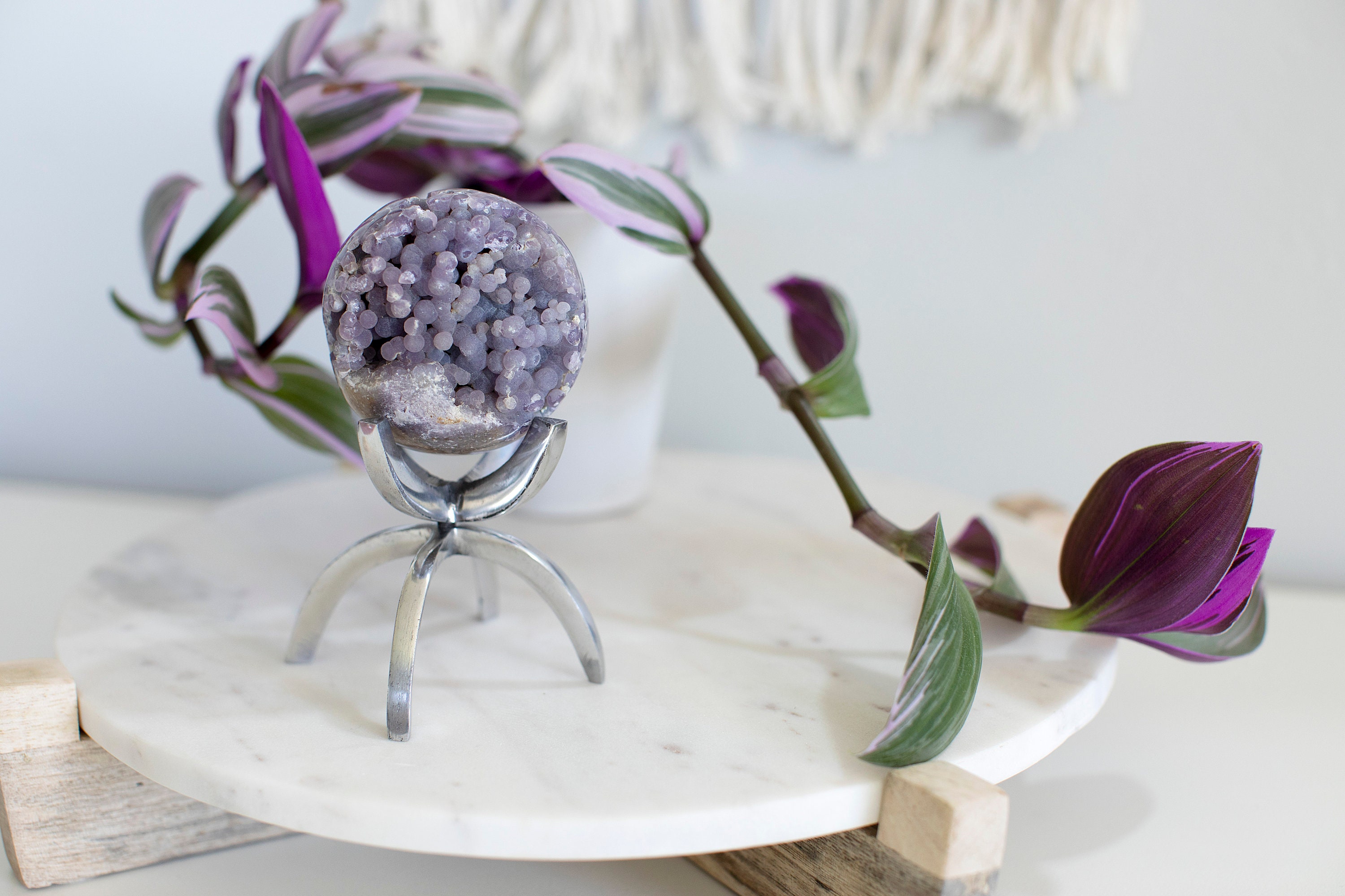 Modern Silver Claw Stand Aluminum Crystal Sphere Specimen - Etsy