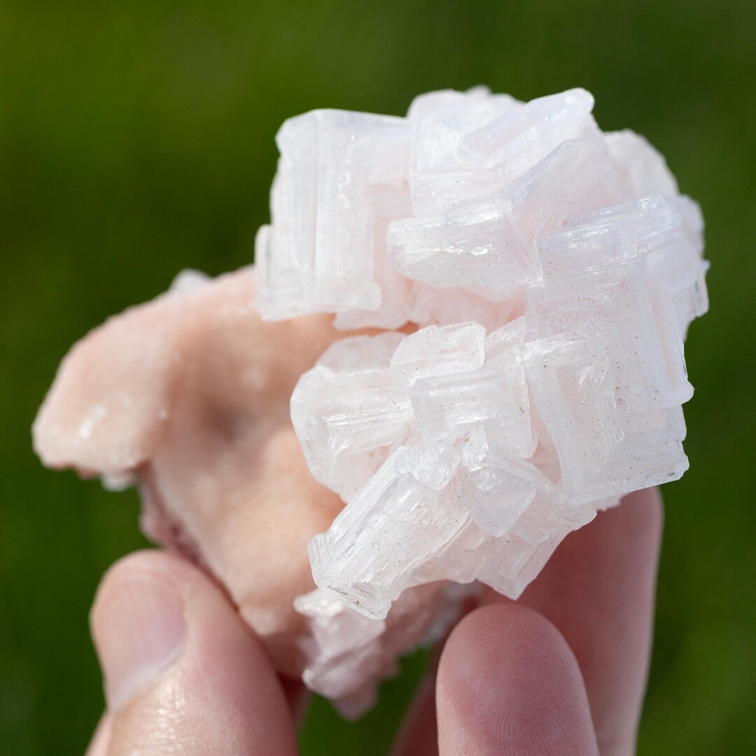 Pink Halite Crystal Cluster Formation | Raw Natural Halite Specimen ...