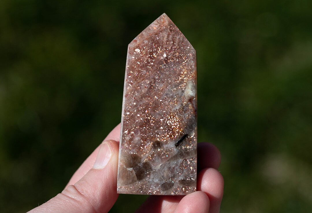 Gemmy Sunstone Crystal Tower Orange Confetti Sunstone Point Crystal ...