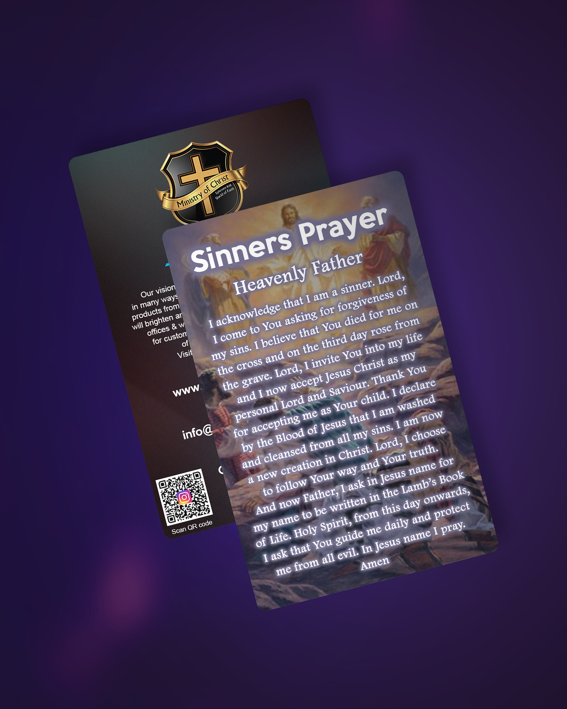 Christian PVC Bible Cards: Sinners Prayer - Etsy