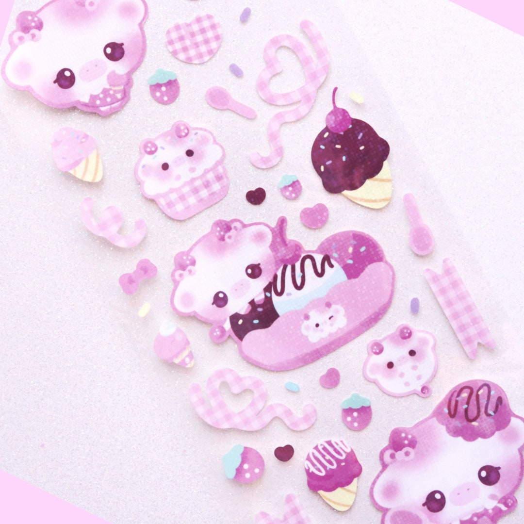 Cute Cow Pink Sticker Sheet | Farm Animal Sticker Sheet | Cute Cow ...