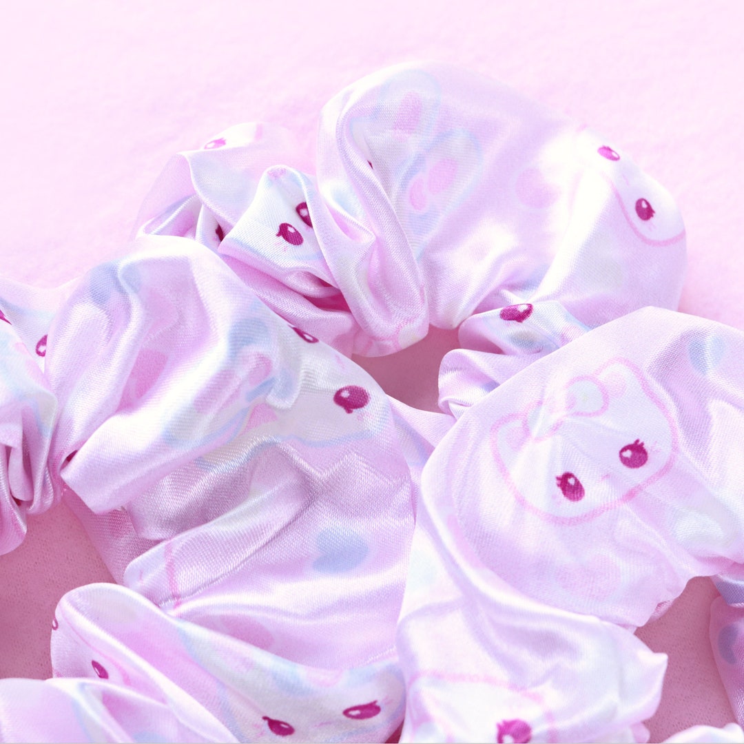 Cute Scrunchies, Kawaii Cat Scrunchies, Pastel Pink Scrunchie, Pink ...
