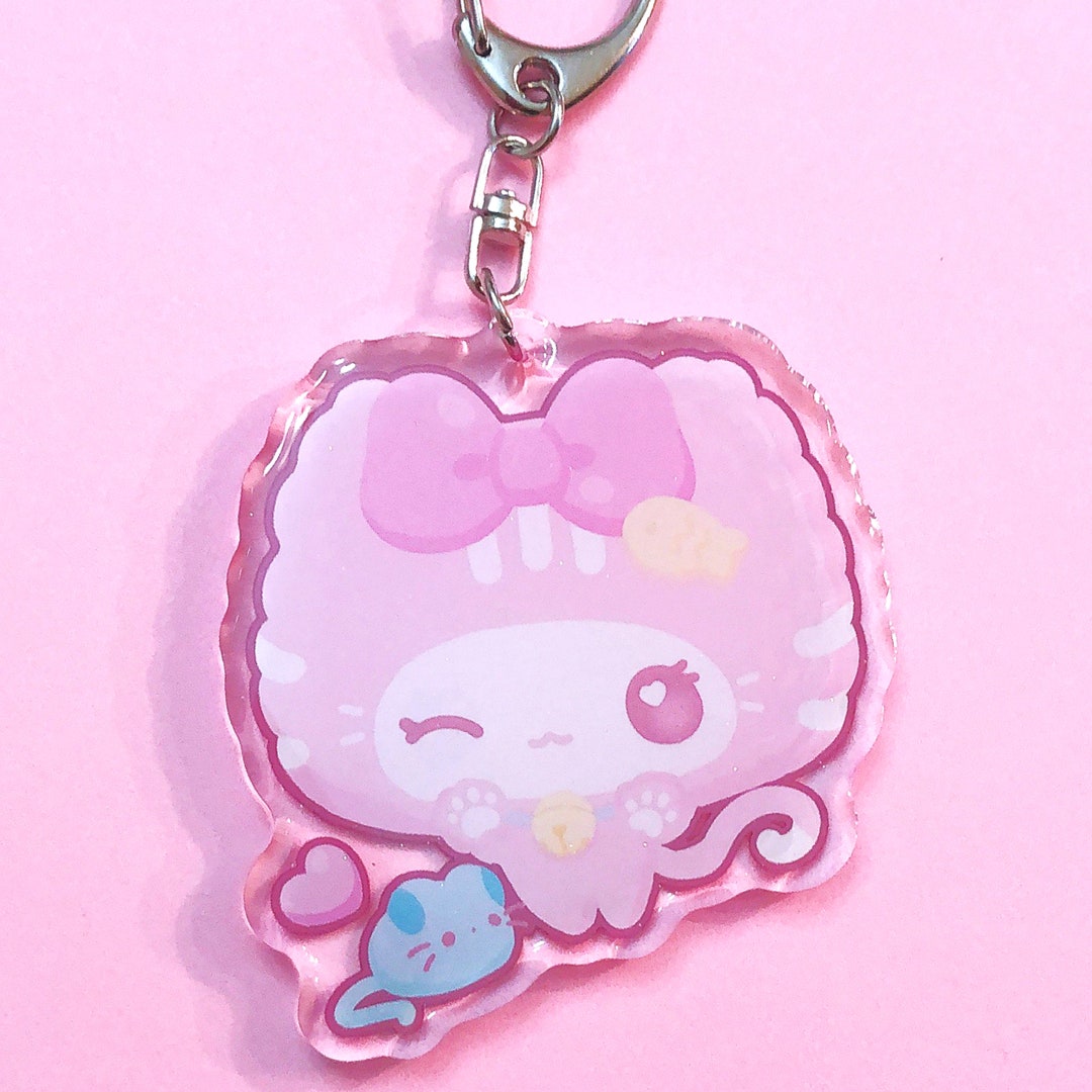 Cute Cat Keychain, Cute Keychain for Keys, Kawaii Keychain Charm ...
