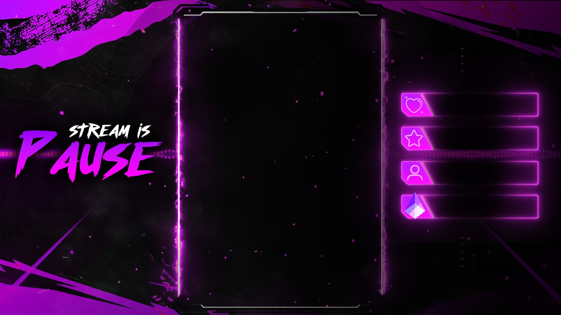 Pack Stream Overlays Animated webm Neon Style Purple | Etsy