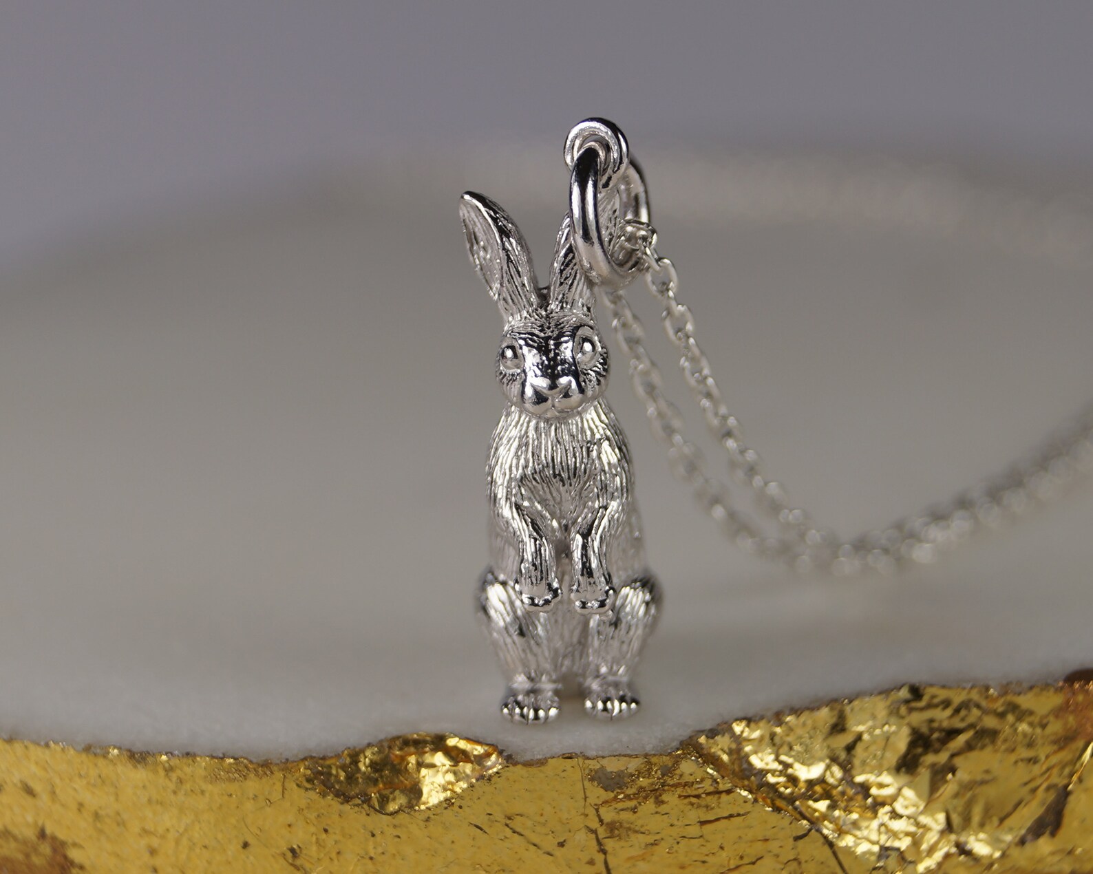 Rabbit Necklace. Sterling Silver Rabbit Pendant. Silver - Etsy