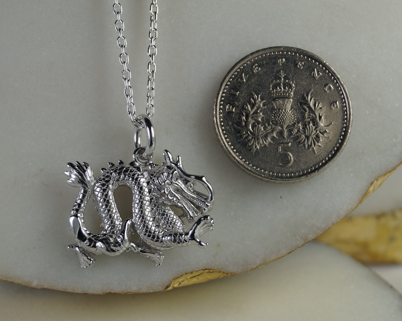 Silver Dragon Necklace Silver Dragon Pendant Sterling Silver - Etsy