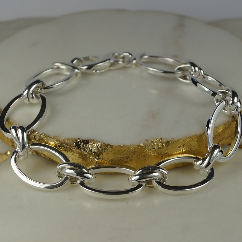 Chunky Sterling Silver Bracelet - Etsy