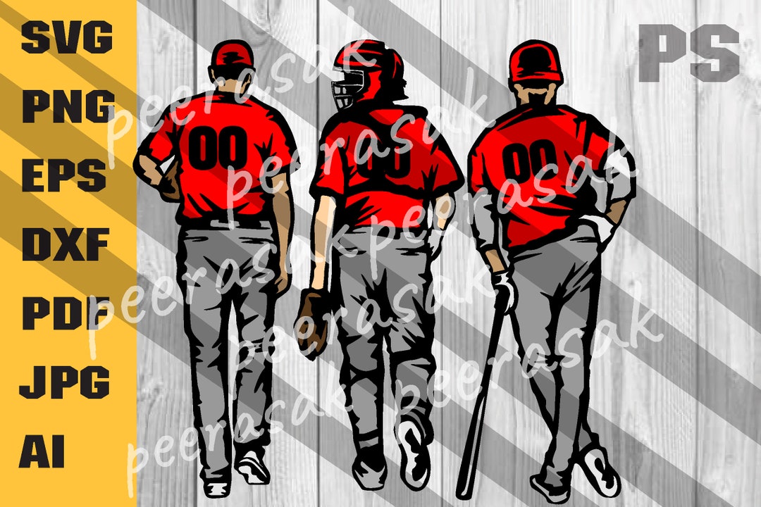 Set 3 Baseball Player SVG, Baseball Gift, Baseball for Silhouette ...