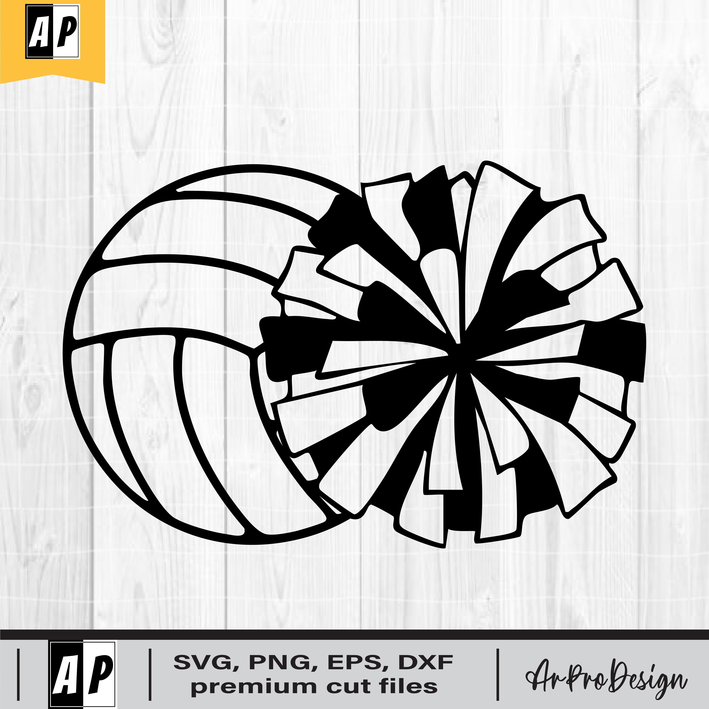 Volleyball & Cheerleader Svg Png, Volleyball Svg, Cheerleader Svg ...
