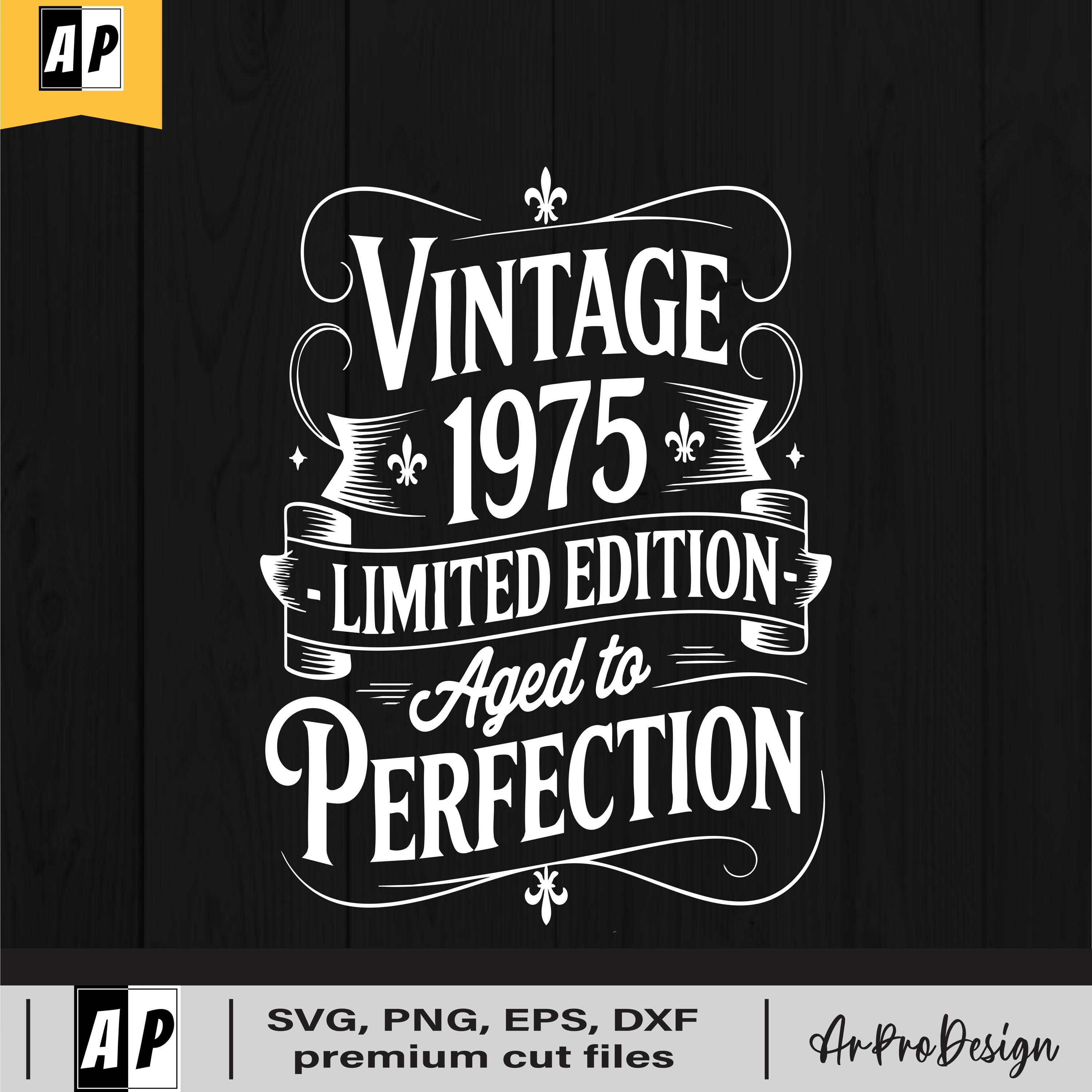 50th Birthday Svg | Vintage 1975 Svg Aged to Perfection Birthday ...