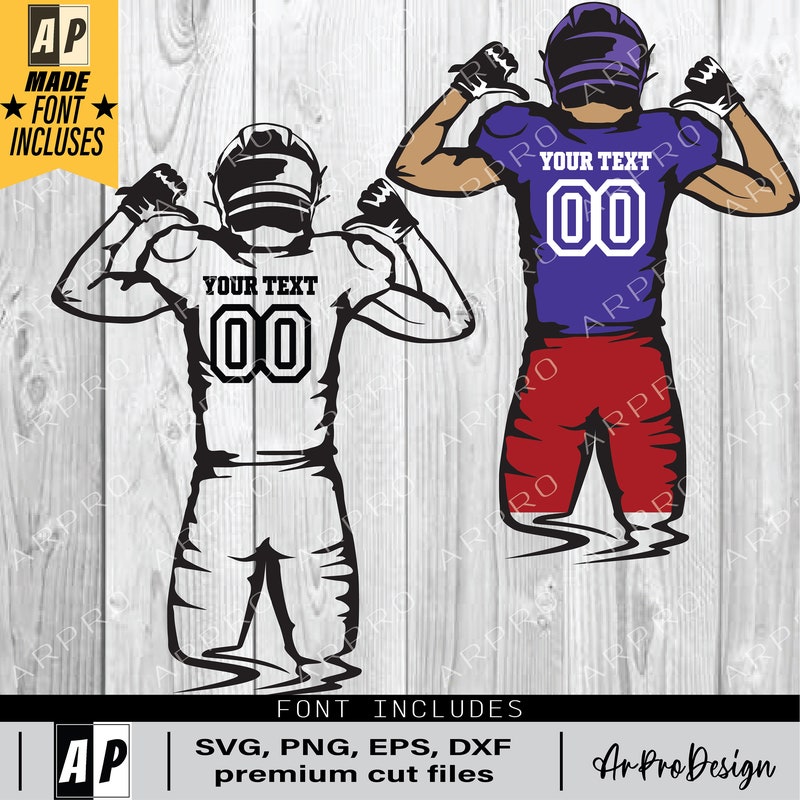 Layered Football Player Svg - Etsy