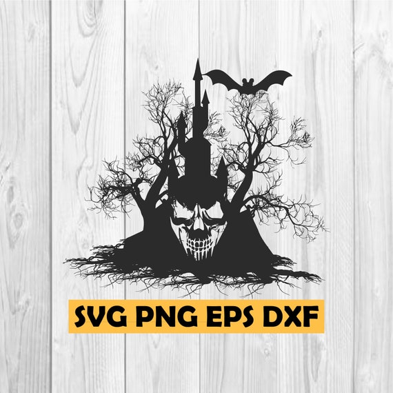 Horror Castle Skull Svghorror Svghunted House Svgspooky | Etsy