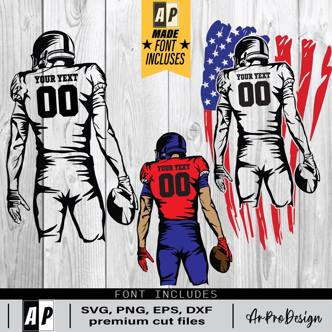 Customizable Football Player SVG | Scalable Vector Graphics for Cricut ...