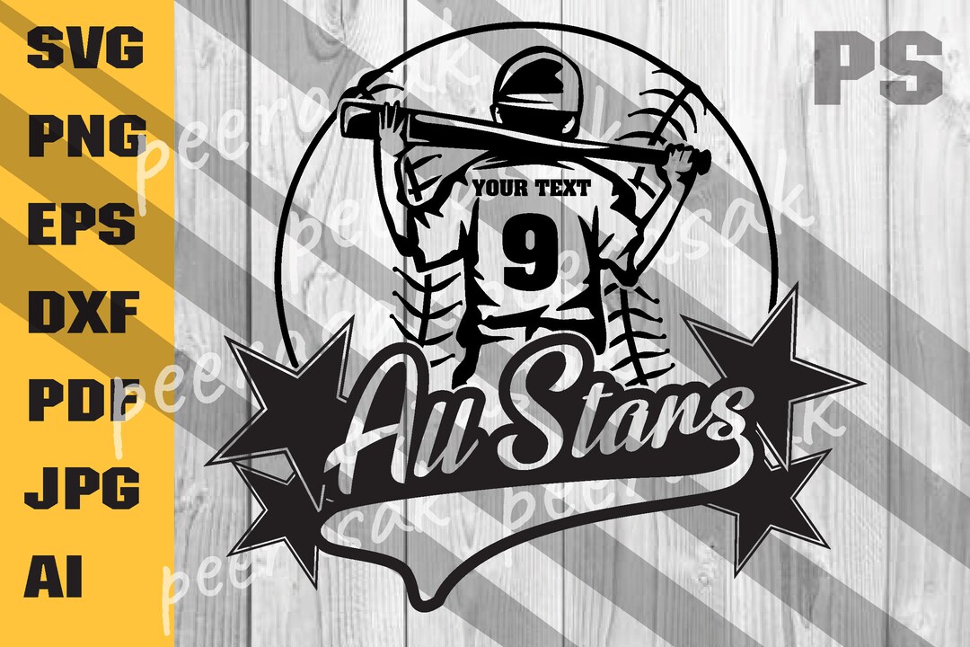 All Stars Svg, Softball Svg, Baseball Svg, Template, Emblem, Softball ...