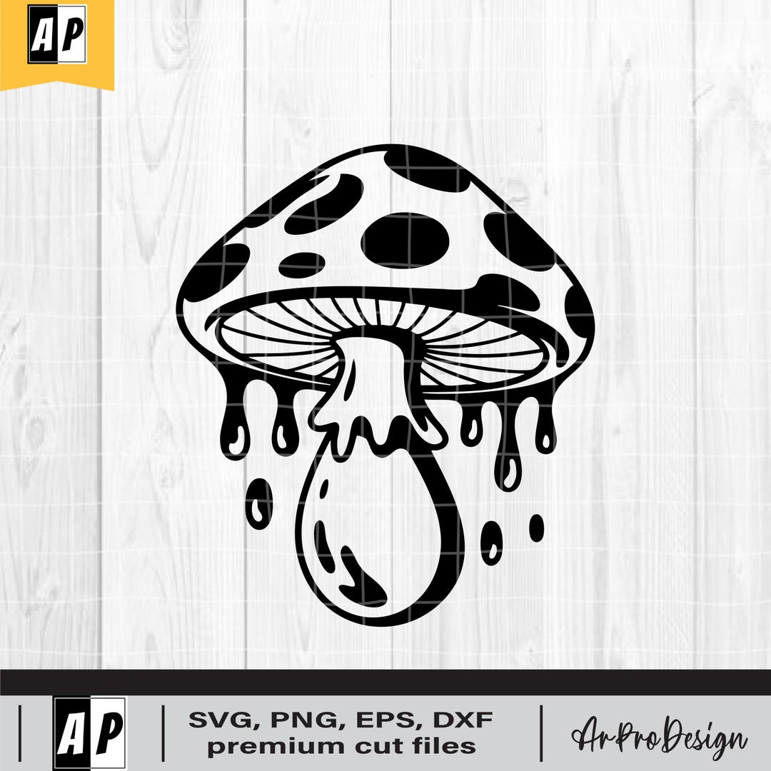 Trippy Dripping Mushroom SVG – Psychedelic Fungi Design for Cricut, Png ...