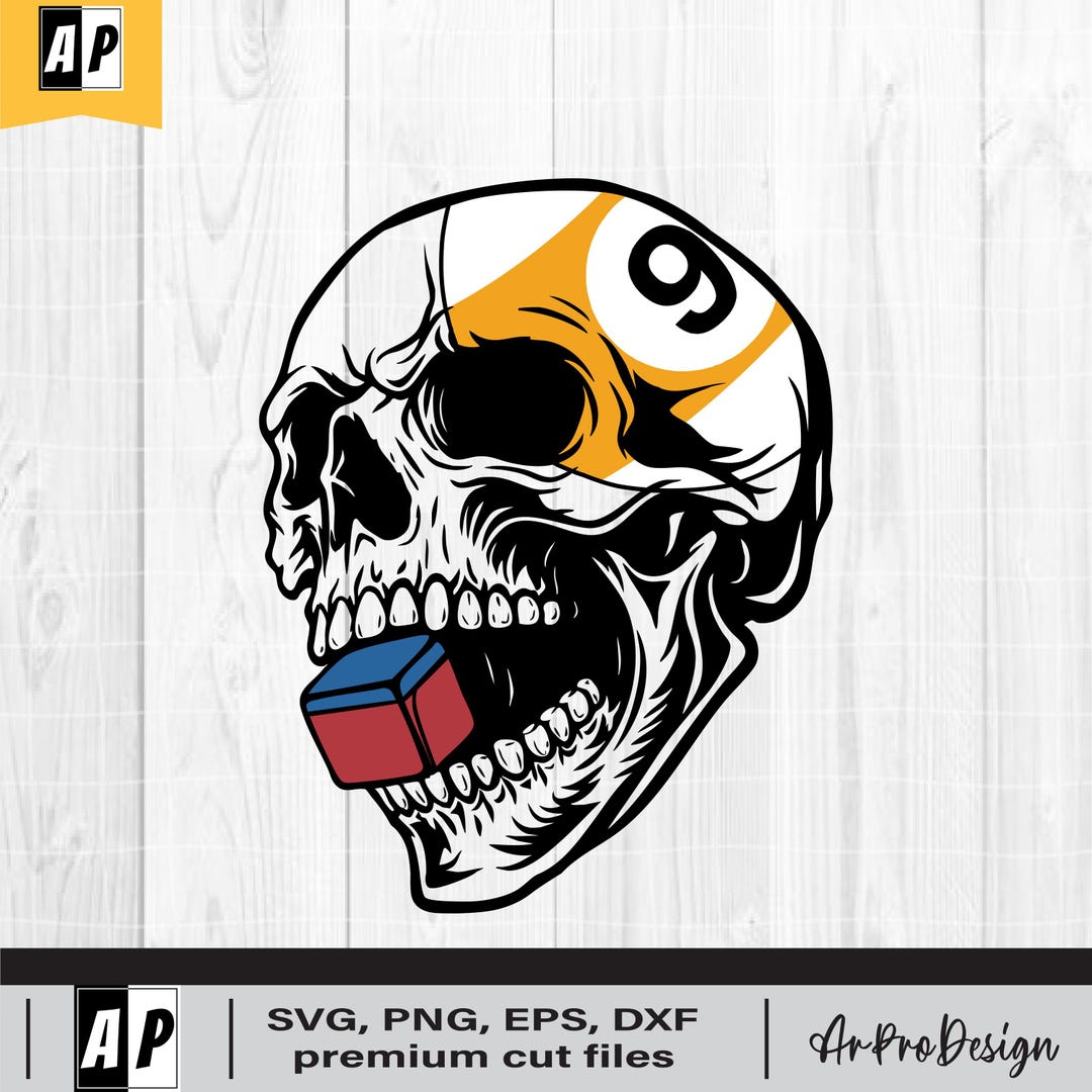 9-ball Skull Skeleton Svg, Billiards SVG, Billiards PNG, Snooker Svg ...