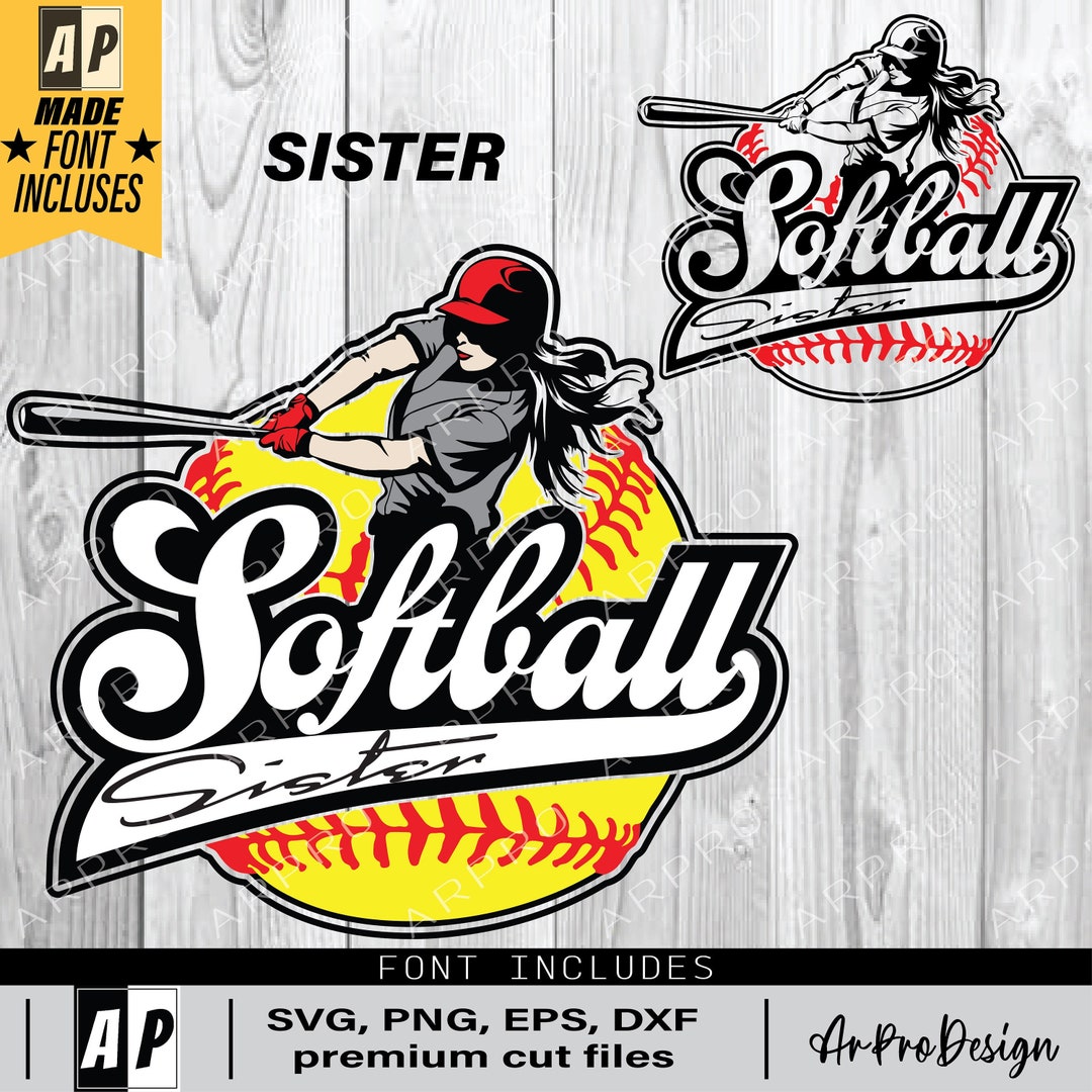 Softball Svg, Softball Sister Svg, Softball Swing, Baseball Game for ...