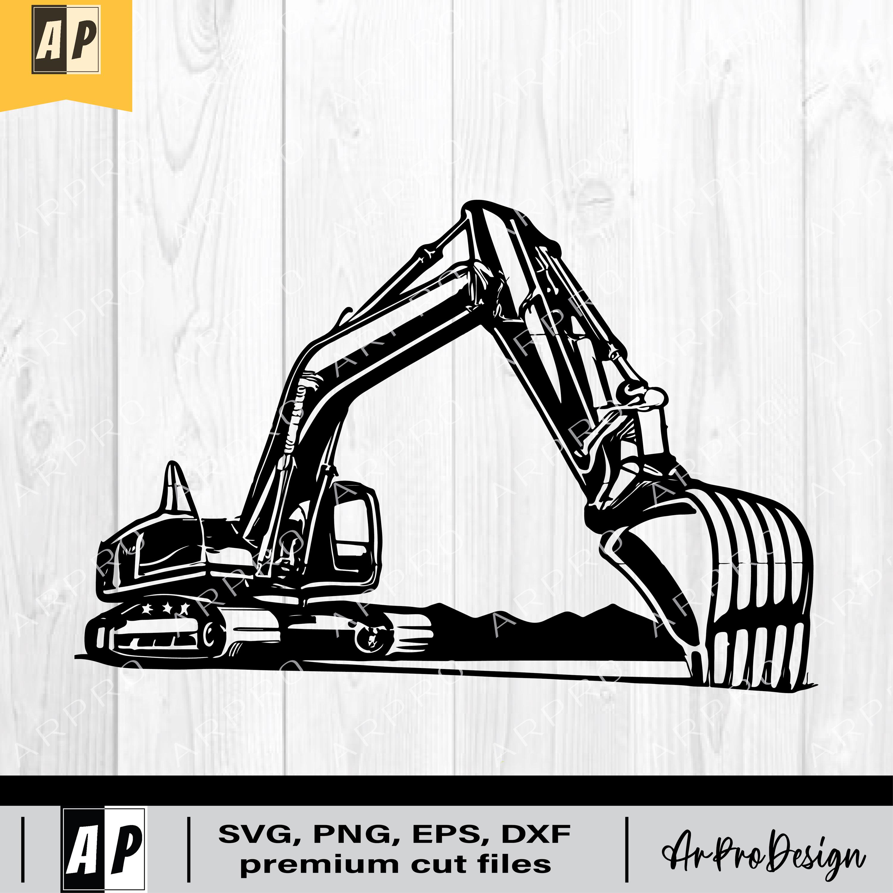 Excavator Svg, Heavy Equipment Svg, Excavator Clipart, Excavator ...