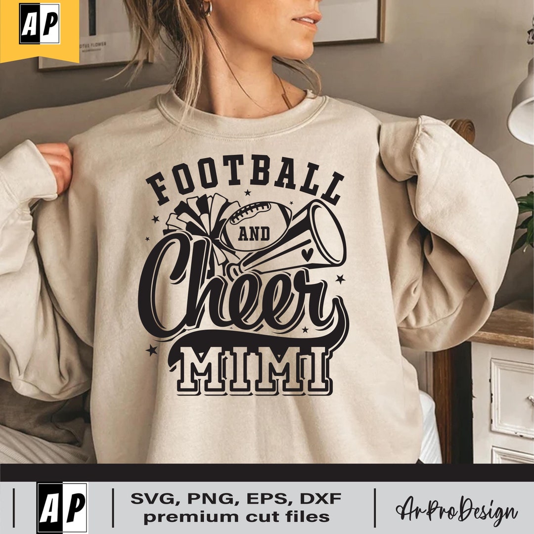 Football Svg Png, Football and Cheer Mimi Svg, Football Mimi Svg, Cheer ...