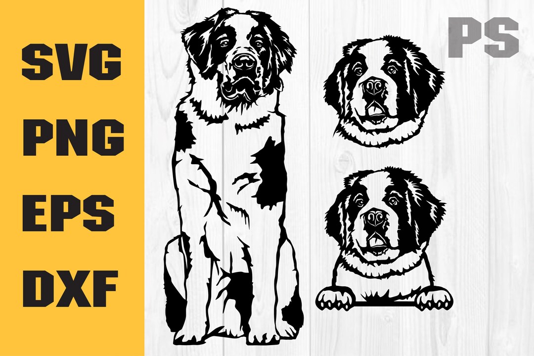 Saint Bernard Dog Svg,saint Bernard Face Svg,saint Bernard Dxf,saint ...