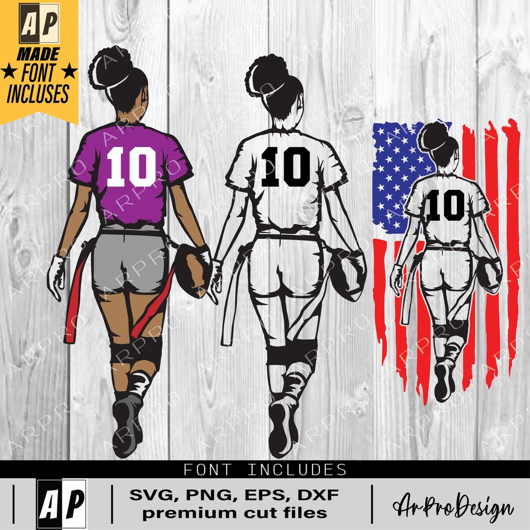 Flag Football Player Svg, Colored Layers, Personalized Name, Football ...