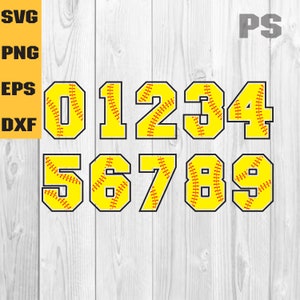 Softball Numbers Svg, Softball Stitching Numbers SVG, Softball Mom Svg ...
