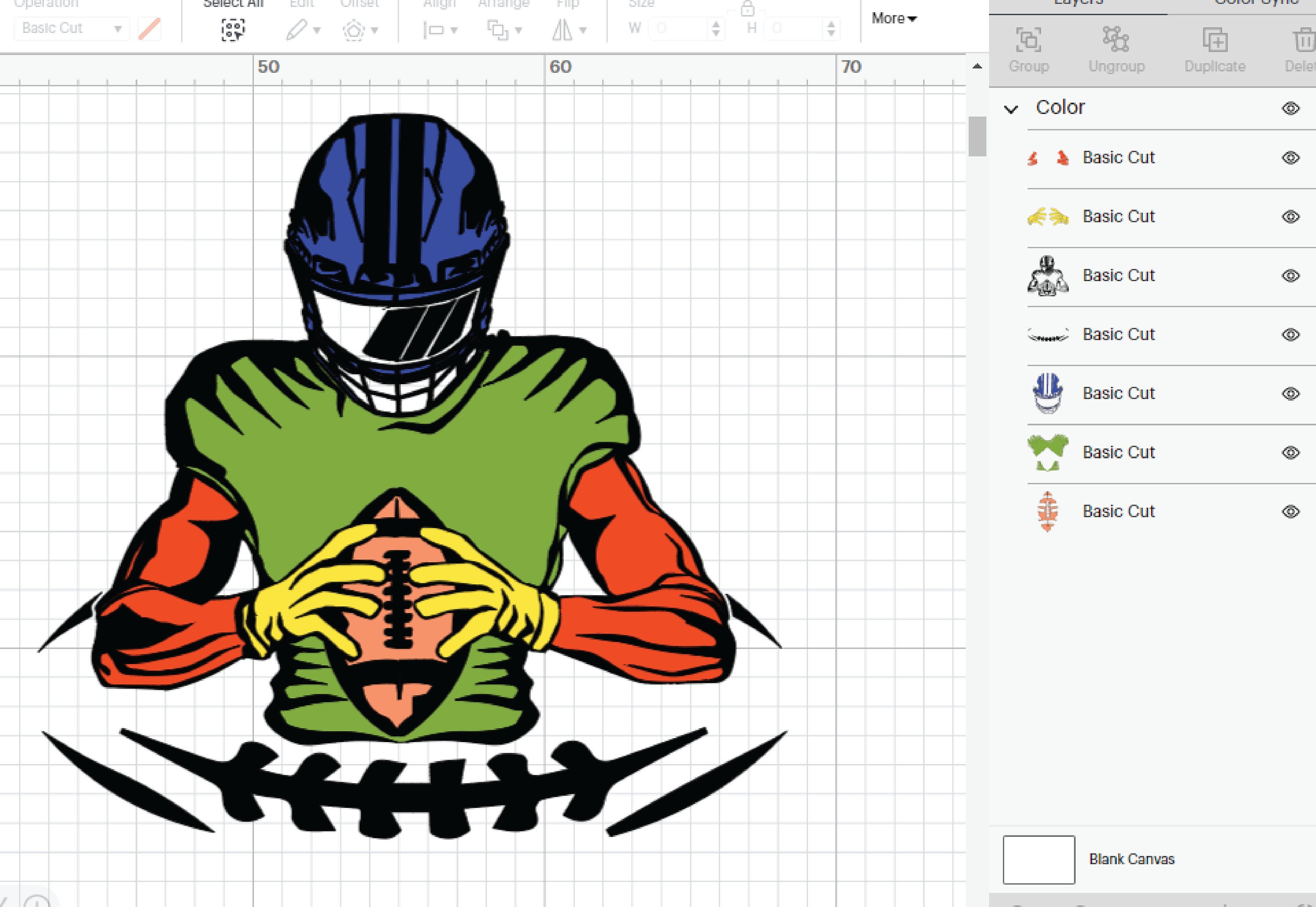 Football Svgamerican Football Player Svg Colored Layers - Etsy