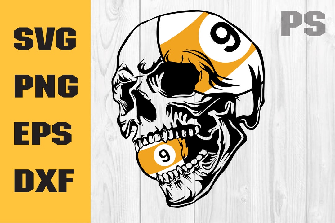 9-ball Skull Skeleton Svg, Billiards SVG, Billiards PNG, Snooker Svg ...