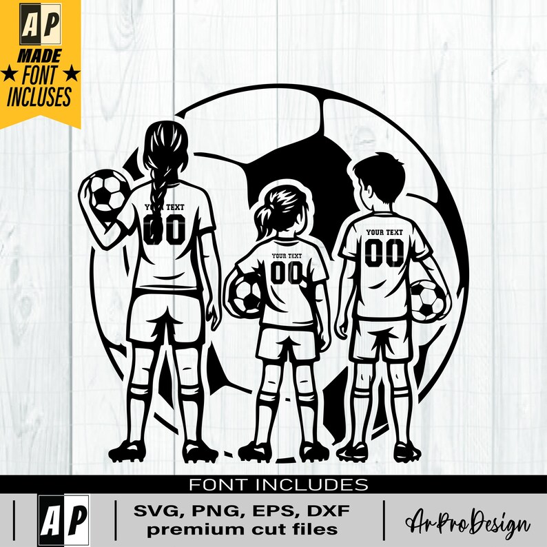Soccer Svg Png, Soccer Kid Svg, Soccer 1 Boy and 2 Girl Kid Svg, Soccer ...