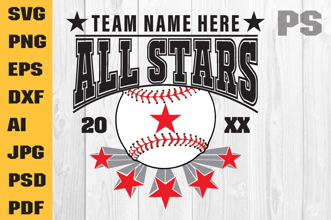 All Stars Svg, Softball Svg, Baseball Svg, Template, Emblem, Softball ...