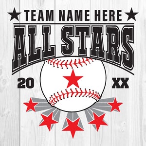 All Stars Svg, Softball Svg, Baseball Svg, Template, Emblem, Softball ...