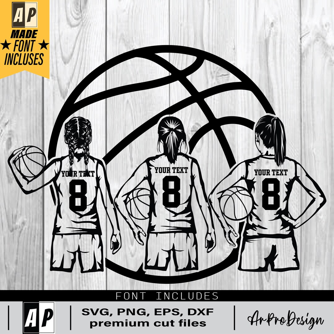 Basketball Svg Png, Basketball Three Girl SVG, Basketball School ...