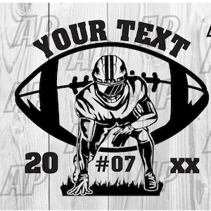 Customizable Football Player SVG, Scalable Vector Graphics for Cricut ...
