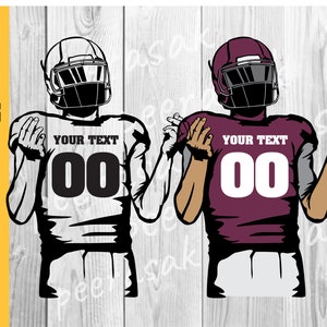 Customizable Football Player SVG | Scalable Vector Graphics for Cricut ...