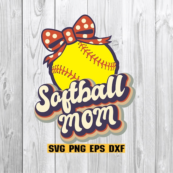 Softball Svg Retro Softball Mom Svg file for Cut Printable | Etsy
