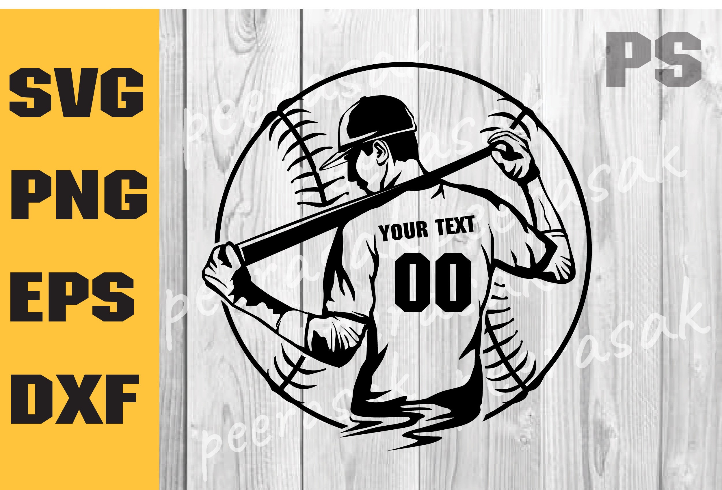 Baseball Player SVG Baseball Monogram for Silhouettesoftball - Etsy Canada