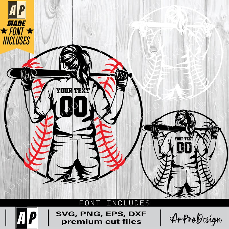 Softball Silhouette - Etsy