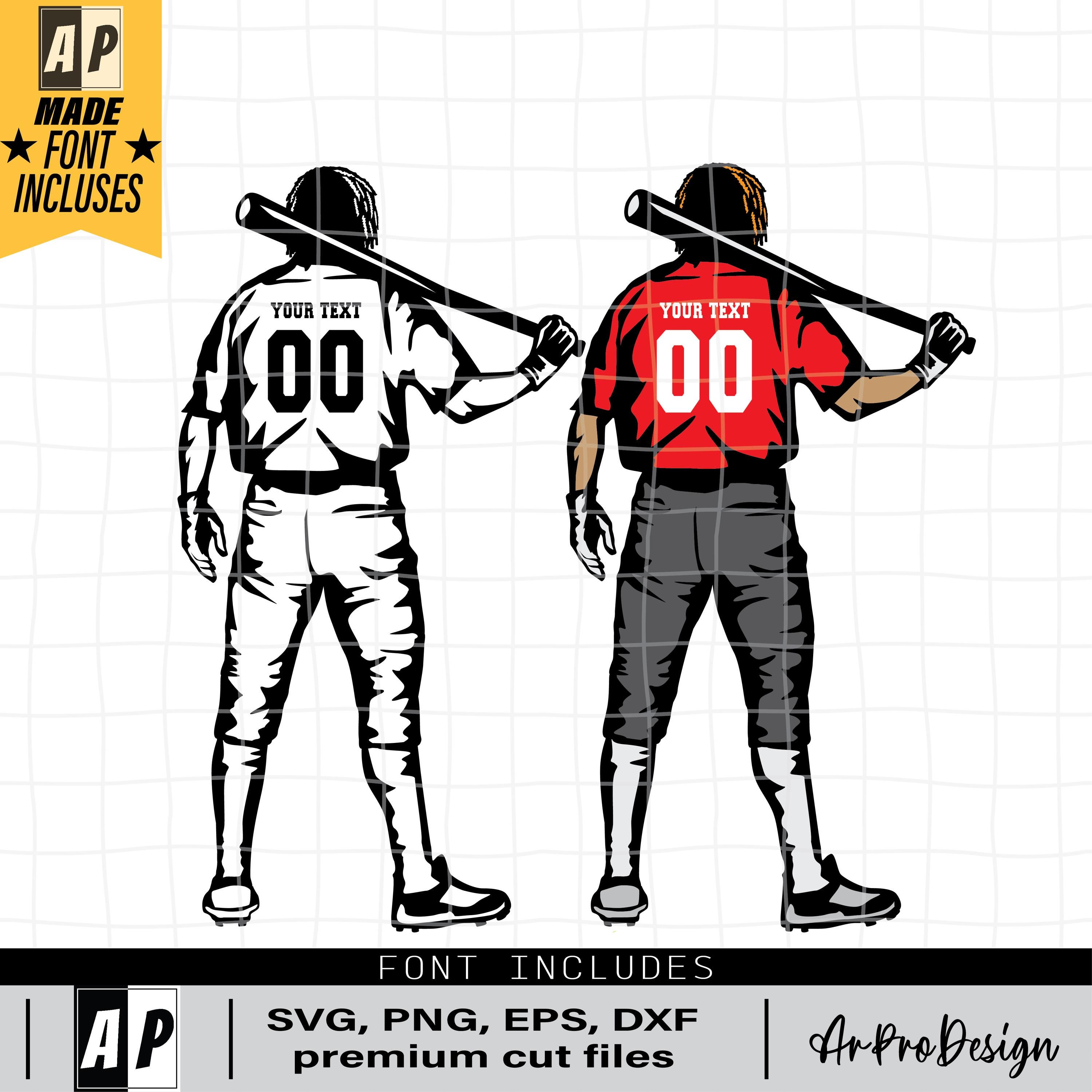 Baseball Player Svg, Colored Layers, Personalized Name Svg, Baseball ...