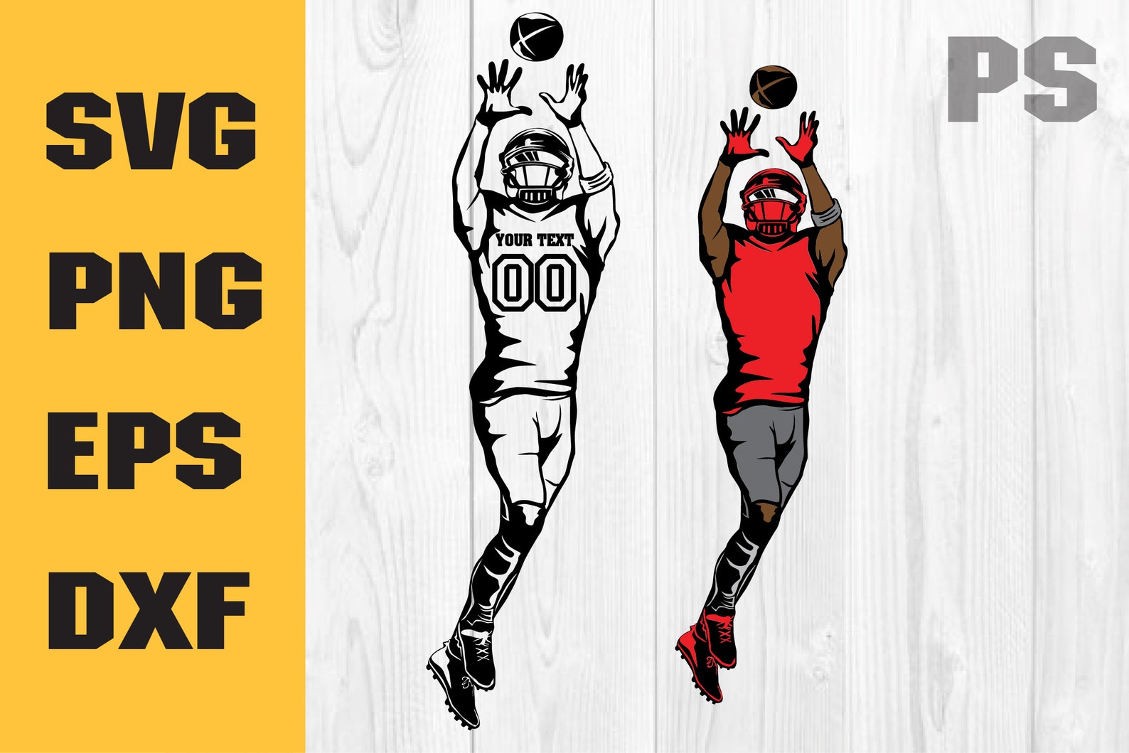 Football Player Svg Football Svg Colored Layers Football - Etsy