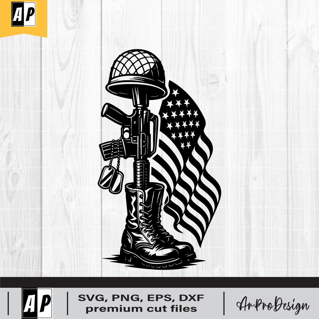 Fallen Soldier Tribute Svg, Veteran Soldier Svg, Military Boots Svg, US ...