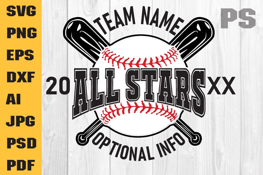 All Stars Svg, Softball Svg, Baseball Svg, Template, Emblem, Softball ...