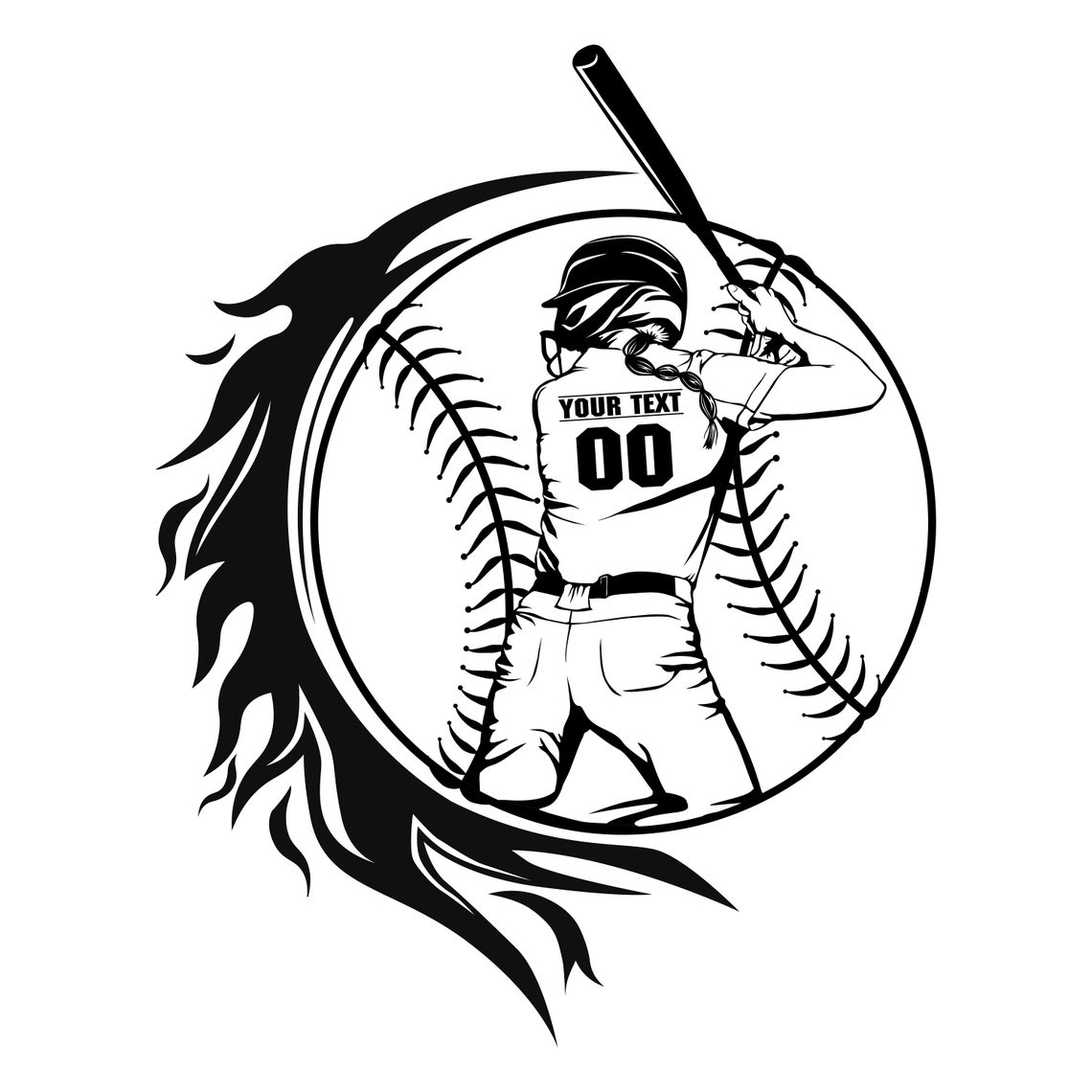 Softball Swing, Girls Softball Svg, Baseball Game for Silhouette, Base ...